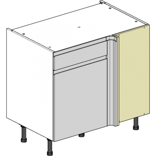 JGDUG-DCBUJ900R: Handleless Gloss Dust Grey 900 Drawerline Corner Base ...