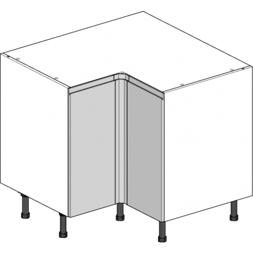 Handleless Gloss Cashmere 950 x 950 L-Shape Corner Base J-Pull Unit ...