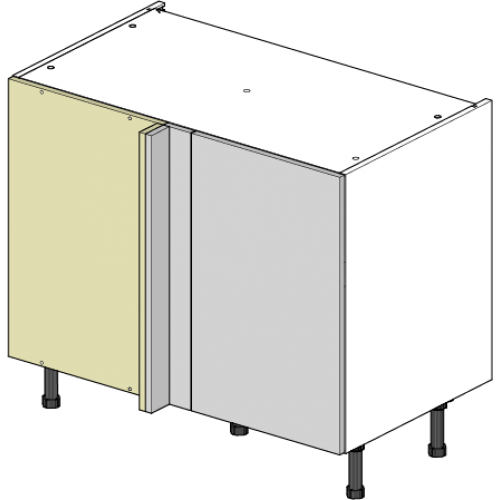 1000mm Plain Slab Matt White Blind Corner Unit with 450mm Door and Left ...