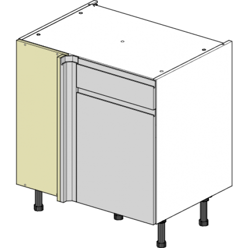JMINB-DCBUJ800L: Handleless Matt Indigo Blue 800 Drawerline Corner Base ...