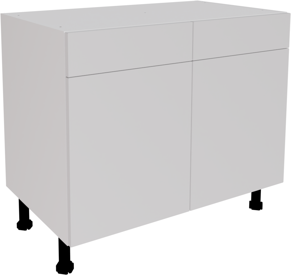 1000mm Plain Slab Matt White Kitchen Drawer Line Base Unit from Flat ...