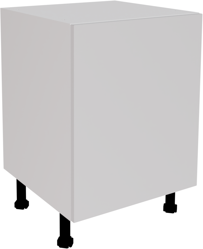 600mm Plain Slab Matt White Kitchen Base Unit from Flat-Pack Kitchens