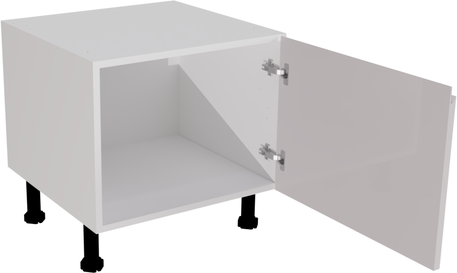 600mm Handleless Gloss White Kitchen Belfast Sink Base Unit from Flat ...