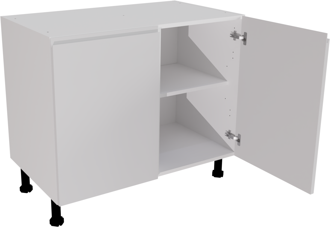1000mm Handleless Matt White Kitchen Base Unit from Flat-Pack Kitchens