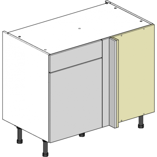 Ora matt Blue 1000 Drawerline Corner Base with 500 Door & Drawer (Right ...