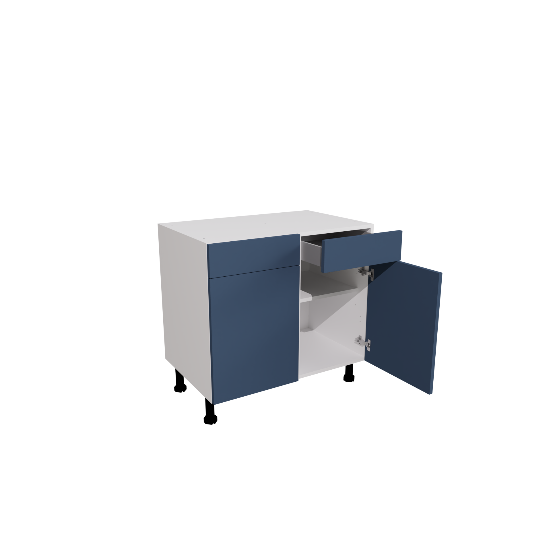 900mm Ora matt Blue Kitchen Drawer Line Base Unit from Flat-Pack Kitchens