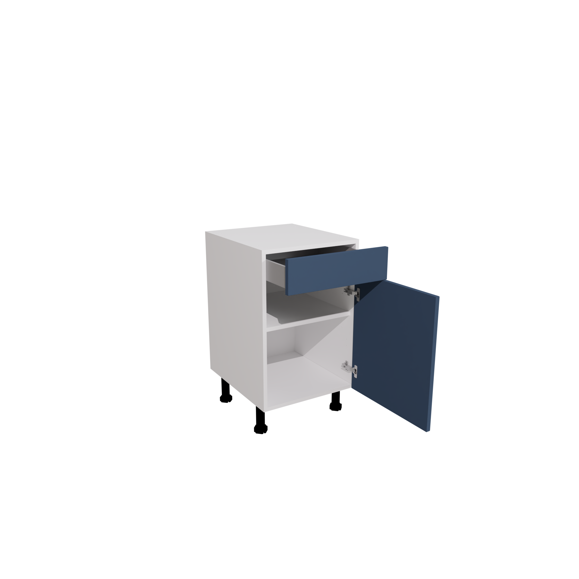 500mm Ora matt Blue Kitchen Drawer Line Base Unit from Flat-Pack Kitchens